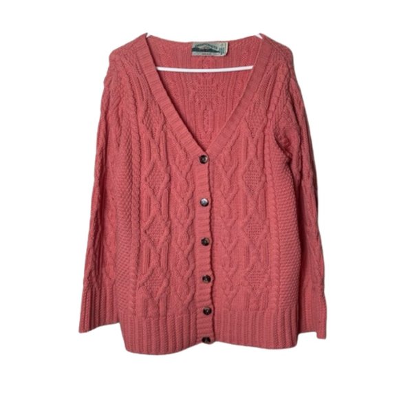 Aran Crafts | Sweaters | Vintage Aran Crafts Coral Pink 0 Merino Wool ...